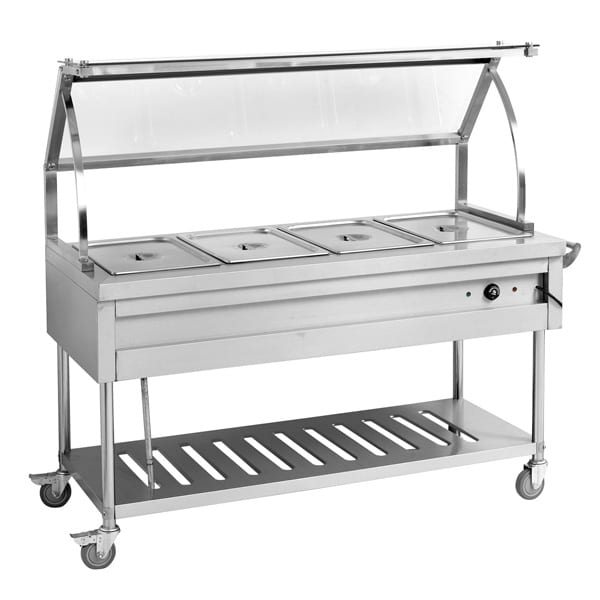 BST5H Heated Five Pan Food Service Cart - SAVE! | GCKE